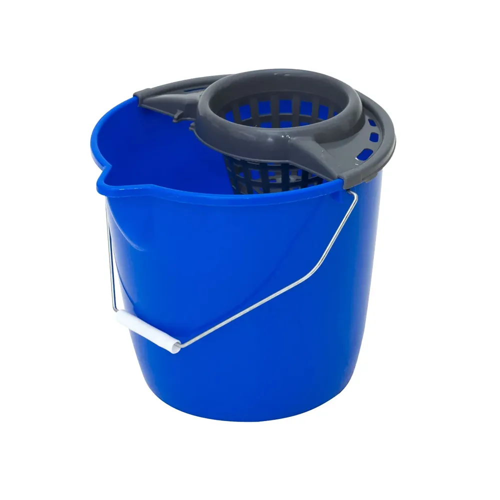 Seau bleu 12 litres rond avec bec verseur (lot de 12 unités) - HYLÉOR